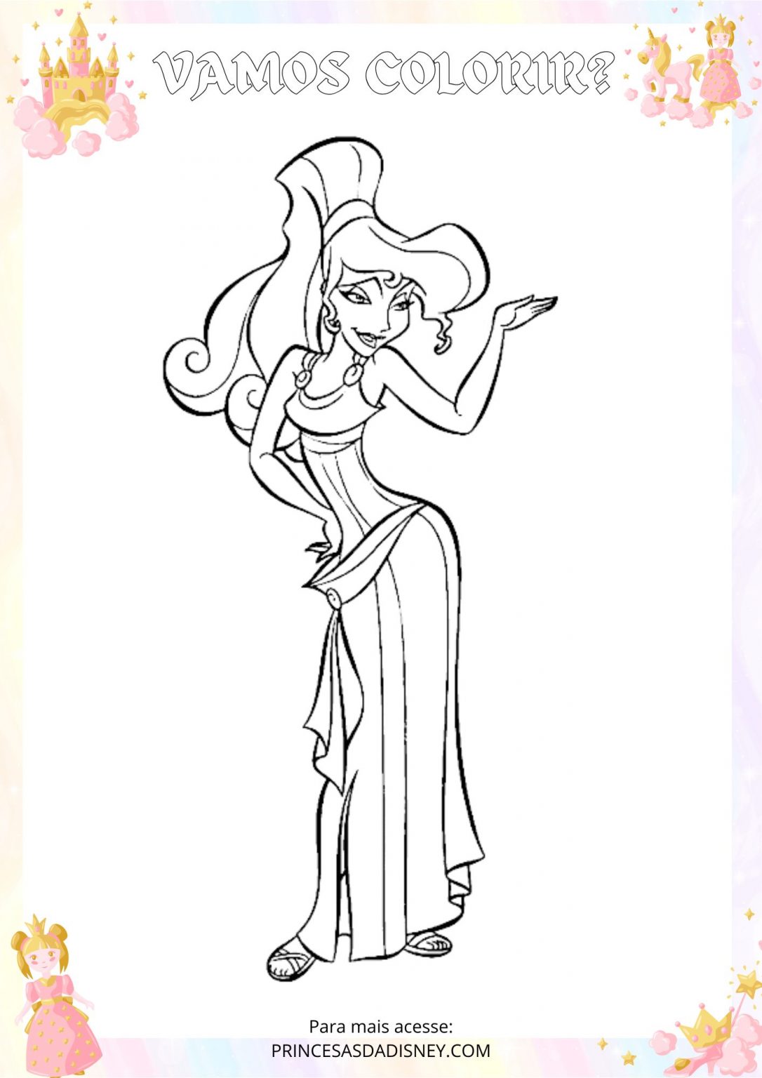 9 Desenhos da Mégara para colorir e imprimir