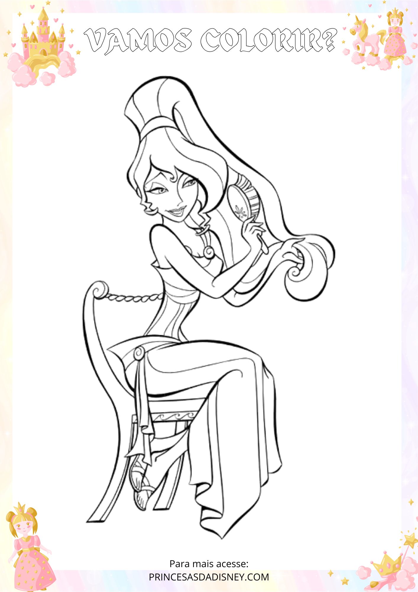 9 Desenhos da Mégara para colorir e imprimir