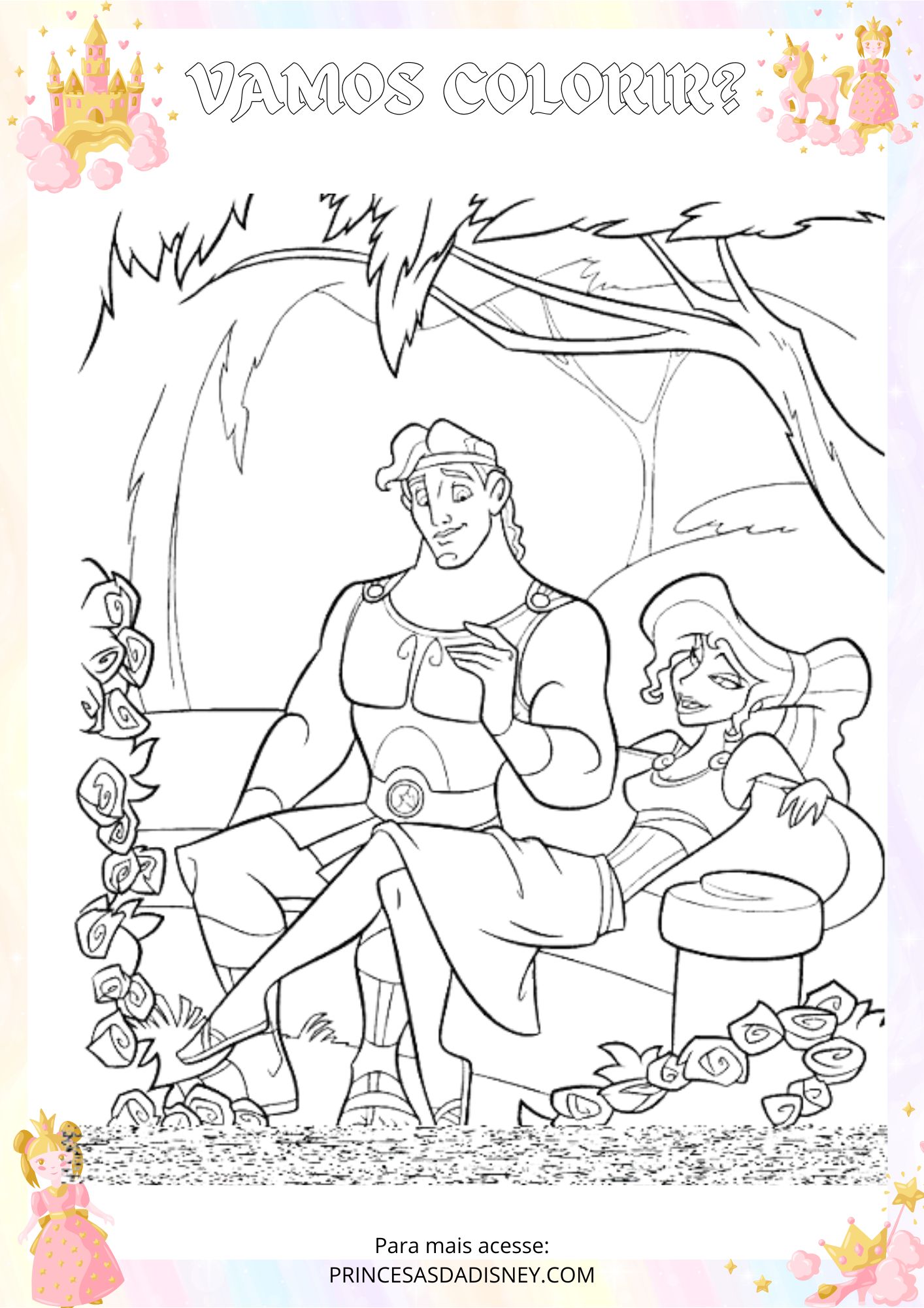 9 Desenhos da Mégara para colorir e imprimir